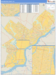 Philadelphia County Pa Zip Code Wall Map Basic Style By Marketmaps - Map