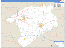Darlington County, SC Zip Code Wall Map Basic Style by MarketMAPS