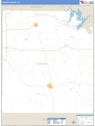 Concho County, TX Wall Map Basic Style by MarketMAPS