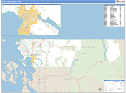 Whatcom County, WA Zip Code Wall Map Basic Style by MarketMAPS