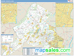 Newark, NJ Metro Area Zip Code Wall Map Basic Style by MarketMAPS