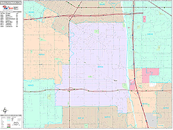 Bellflower California Wall Map (Premium Style) by MarketMAPS