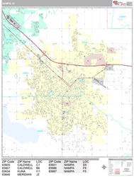 Nampa Idaho Wall Map (Premium Style) by MarketMAPS