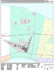 Kenner Louisiana Wall Map (Premium Style) by MarketMAPS