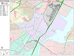 Elizabeth New Jersey Zip Code Wall Map (Premium Style) by MarketMAPS