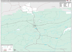 Scott County, AR Wall Map Premium Style by MarketMAPS