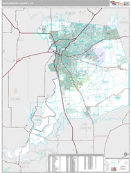 Sacramento County, CA Zip Code Wall Map Premium Style by MarketMAPS