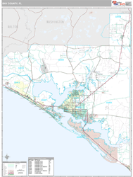 Bay County, FL Wall Map Premium Style by MarketMAPS
