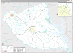 Elbert County, GA Wall Map Premium Style by MarketMAPS