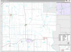 Clay County, IL Zip Code Wall Map Premium Style by MarketMAPS