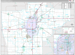 Sangamon County, IL Zip Code Wall Map Premium Style by MarketMAPS