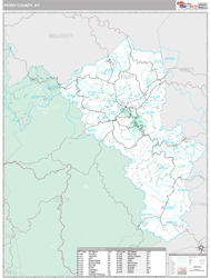 Perry County, KY Wall Map Premium Style by MarketMAPS