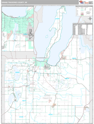 Grand Traverse County, MI Wall Map Premium Style by MarketMAPS