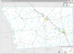Simpson County, MS Wall Map Premium Style by MarketMAPS