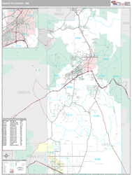 Santa Fe County, NM Wall Map Premium Style by MarketMAPS