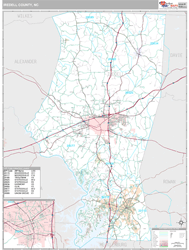 Iredell County, NC Wall Map Premium Style by MarketMAPS