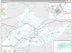 Centre County, PA Zip Code Wall Map Premium Style by MarketMAPS