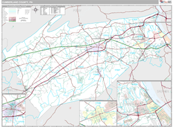 Cumberland County, PA Zip Code Wall Map Premium Style by MarketMAPS
