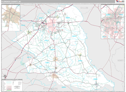 Florence County, SC Zip Code Wall Map Premium Style by MarketMAPS