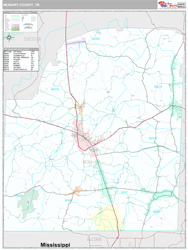 McNairy County, TN Wall Map Premium Style by MarketMAPS