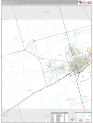 Ector County, TX Wall Map Premium Style by MarketMAPS