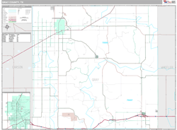 Gray County, TX Wall Map Premium Style by MarketMAPS