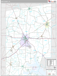 Hunt County, TX Wall Map Premium Style by MarketMAPS