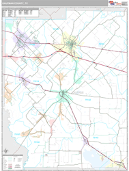 Kaufman County, TX Wall Map Premium Style by MarketMAPS