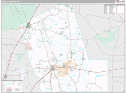 Liberty County, TX Wall Map Premium Style by MarketMAPS