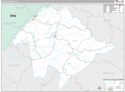 Tyler County, WV Wall Map Premium Style by MarketMAPS