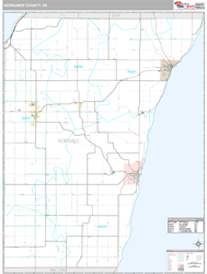 Kewaunee County, WI Wall Map Premium Style by MarketMAPS