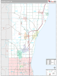 Ozaukee County, WI Zip Code Wall Map Premium Style by MarketMAPS