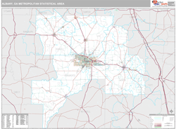 Albany, GA Metro Area Zip Code Wall Map Premium Style by MarketMAPS