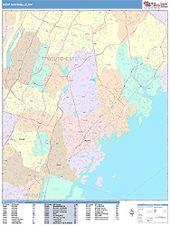 New Rochelle New York Wall Map (Color Cast Style) by MarketMAPS