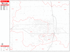 Greeley Colorado Zip Code Wall Map (Red Line Style) by MarketMAPS