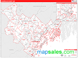 Cumberland County, ME Zip Code Wall Map Red Line Style by MarketMAPS