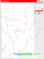 Wadena County, MN Wall Map Red Line Style by MarketMAPS