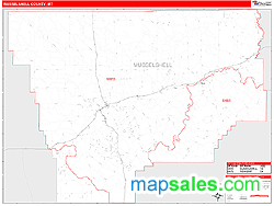 Musselshell County, MT Wall Map Red Line Style by MarketMAPS