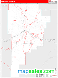 Sweet Grass County, MT Wall Map Red Line Style by MarketMAPS