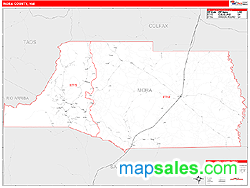 Mora County, NM Wall Map Red Line Style by MarketMAPS