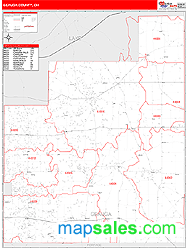 Geauga County, OH Zip Code Wall Map Red Line Style by MarketMAPS