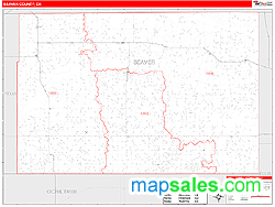 Beaver County, OK Wall Map Red Line Style by MarketMAPS