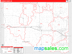 Canadian County, OK Wall Map Red Line Style by MarketMAPS