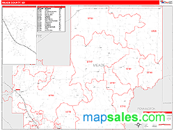 Meade County, SD Wall Map Red Line Style by MarketMAPS