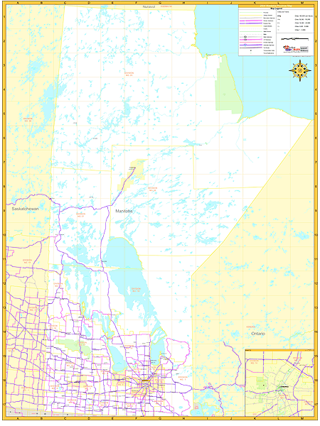 Manitoba Wall Map National Style by MarketMAPS - MapSales