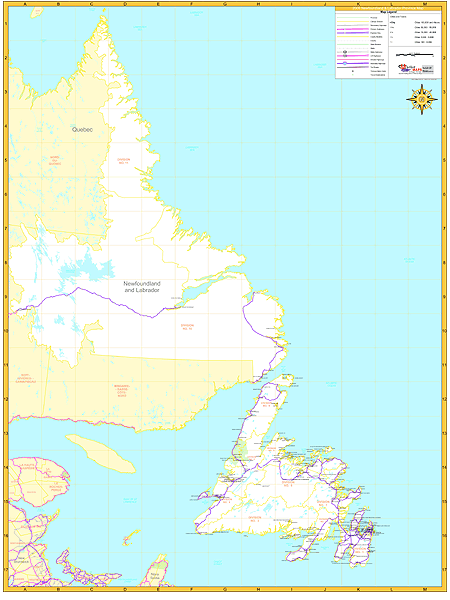 Newfoundland Labrador Wall Map National Style by MarketMAPS - MapSales