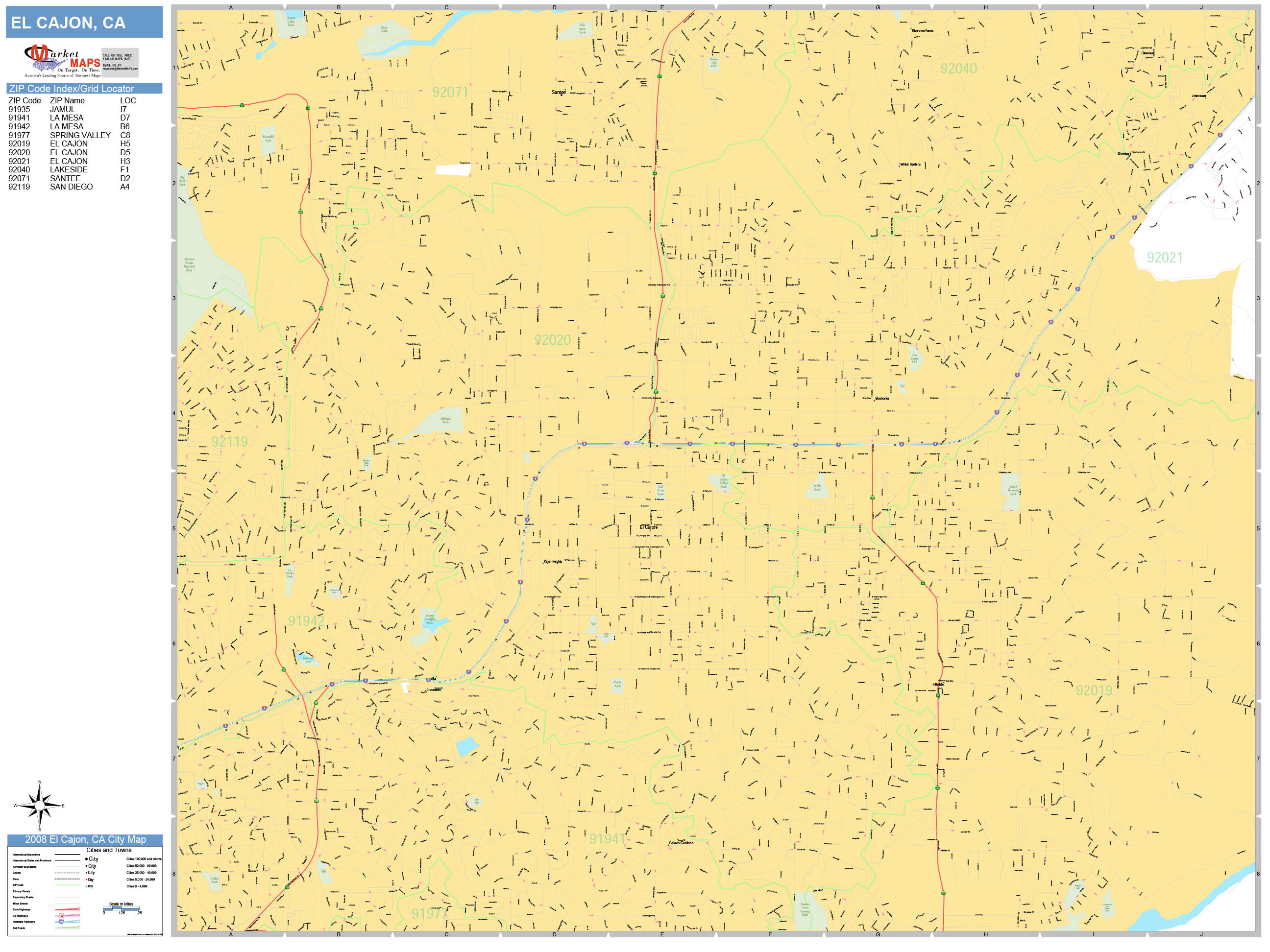 El Cajon Zip Code Map - Map