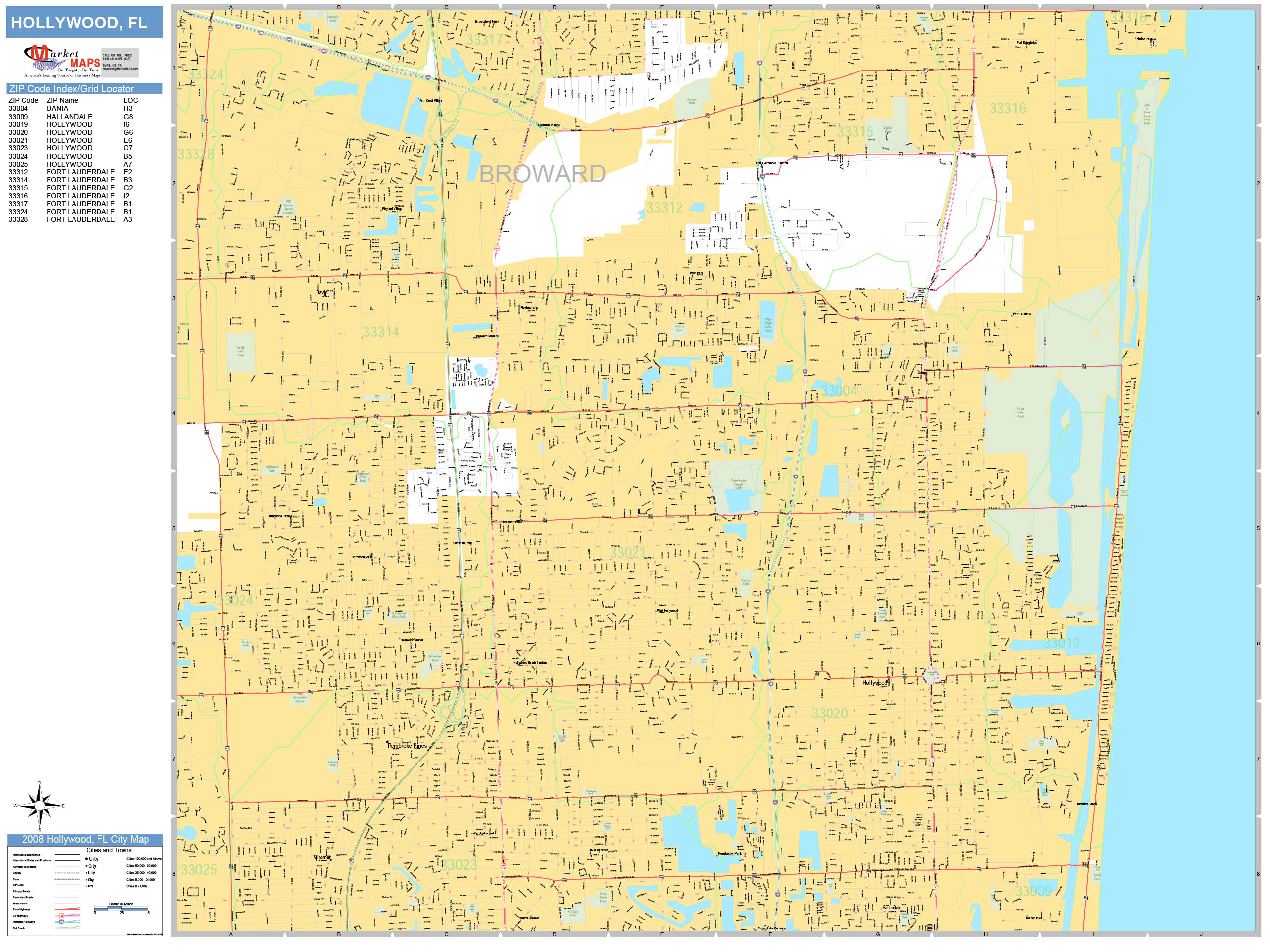 Map Hollywood Florida