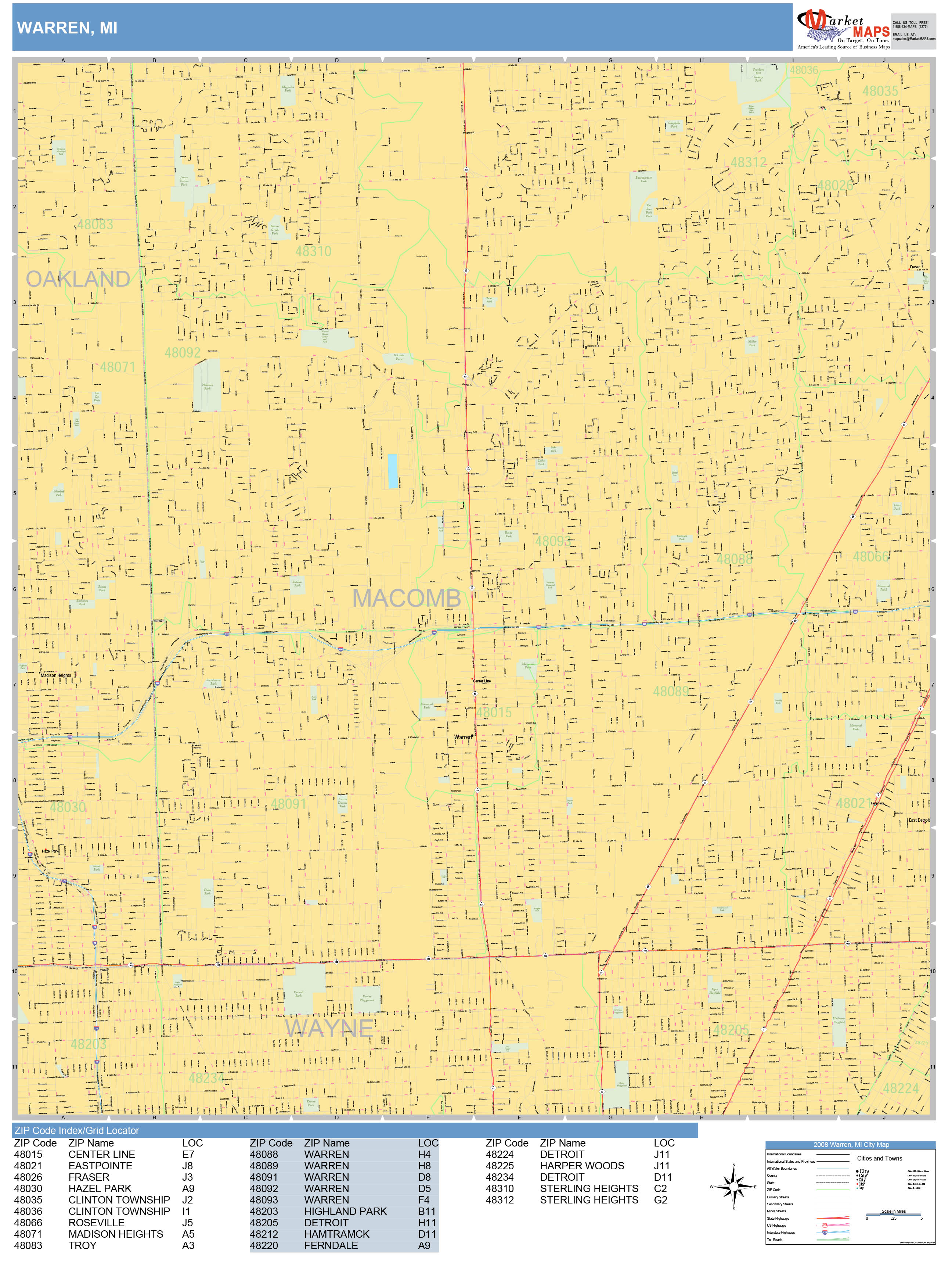 Boundary Maps Of Warren Michigan