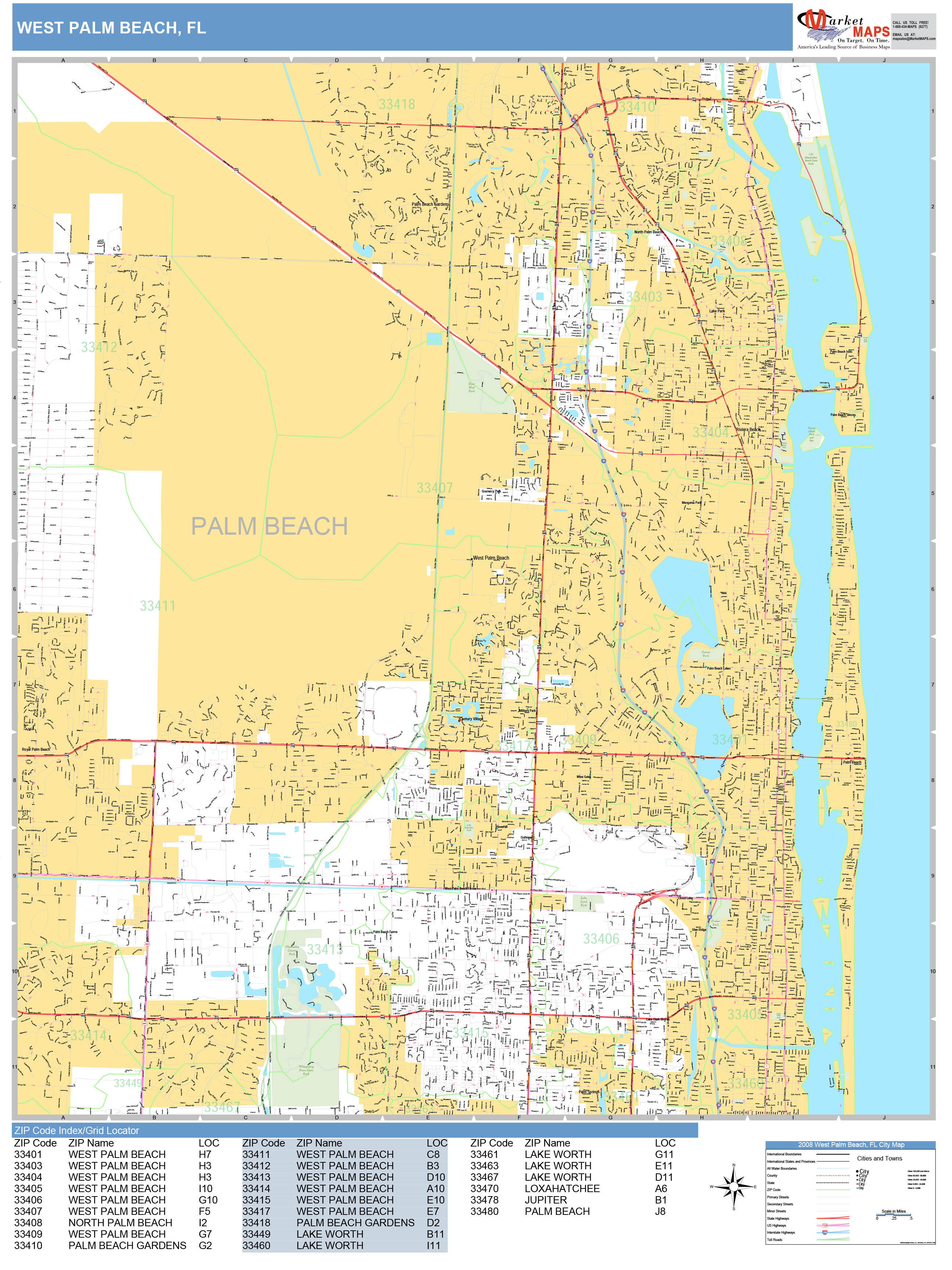 West Palm Beach Florida Map - Map
